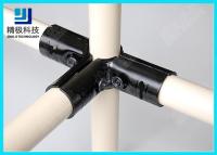 China 3 way Flexible Metal Pipe Joints Black Electrophoresis For Pipe Rack System for sale