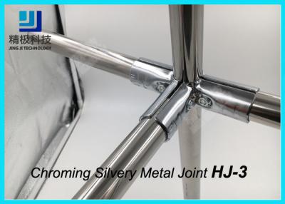China 90 Degree 3 Way Flexible Chrome Pipe Connectors / Joints HJ-3 Silvery Color for sale