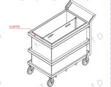 China Smooth Transport KUTED Transport Trolley , Water Type Trolley 1162Lx640Wx985H mm with 200kg Load Capacity for sale