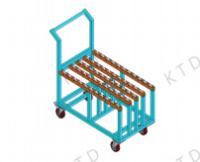 China SUS304 PE Square Tube Transport Trolley with 200kg Load Capacity for sale