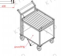 China KUTED Transport Trolley for Screen Rack 968Lx630Wx1003H mm and 150kg Load Capacity for sale