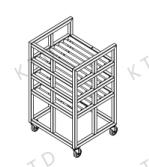 China Special SUS304 high-temperature mobile cart for cutting process | Industrial-grade high-capacity material transportation equipment for sale