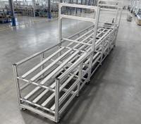 China 4rd To 6th Floors Customizable Number Of Layers Industrial Aluminum Profile Flow Rack 4040 Series Perfect For Electronic Small Item Flexible Production Systems for sale