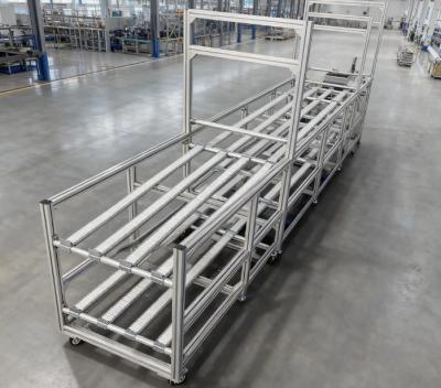 China 4rd To 6th Floors Customizable Number Of Layers Industrial Aluminum Profile Flow Rack 4040 Series Perfect For Electronic Small Item Flexible Production Systems for sale