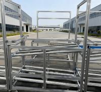 China Three-layer Multi-channel Illuminated Aluminum Profile Flow Rack | Advanced First-In-First-Out Rack For Electronic Workshop Aisles for sale