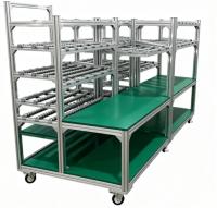 China Dual-channel Fluid Composite Transfer Rack With Upper And Lower Partitions  With Forward And Backward Discharge Lines And Side Material Racks for sale