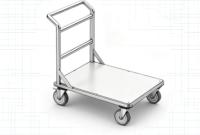 China KTD‑T‑008 Flat Trolley, SUS304 SUS201 Material Handling Cart with 200kg Load Capacity for sale