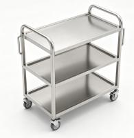 China KTD-T-033 SUS201 Stainless Steel Kraft Paper Storage Trolley, 1820x860x1200mm, 150kg Load, With 6 Inch Silent Caster Wheels for sale