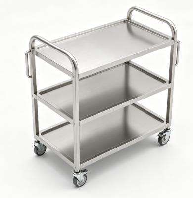 China KTD-T-033 SUS201 Stainless Steel Kraft Paper Storage Trolley, 1820x860x1200mm, 150kg Load, With 6 Inch Silent Caster Wheels for sale