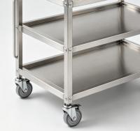 China KTD-T-033 SUS201 Stainless Steel Kraft Paper Storage Trolley, 1820x860x1200mm, 150kg Load, With 6 Inch Silent Caster Wheels for sale