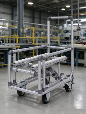 China Foot‑operated Unloading Trolley / Lean Material Handling Cart for sale