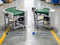 China Turning Belt Conveyor 90 & 180 Degree Anti-static PVC Curve Conveyor Line for sale