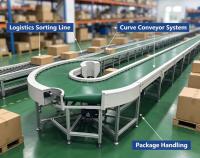 China Turning Belt Conveyor 90 & 180 Degree Anti-static PVC Curve Conveyor Line for sale