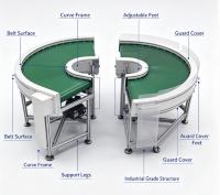 China Turning Belt Conveyor 90 & 180 Degree Anti-static PVC Curve Conveyor Line for sale