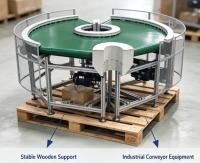 China Turning Belt Conveyor 90 & 180 Degree Anti-static PVC Curve Conveyor Line for sale