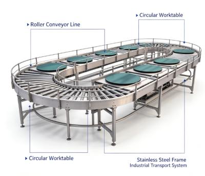 China Roller Conveyor Line, Anti-static Belt Roller Assembly Conveyor for Workshop Production Line for sale