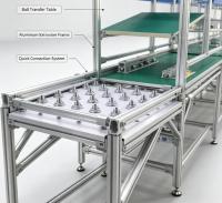 China Custom Industrial Aluminum Profile Ball Transfer Assembly Line, Anti-Static PVC Belt Conveyor Production Workstation for sale