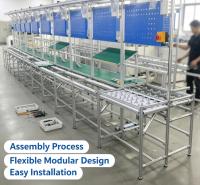 China Custom Industrial Aluminum Profile Ball Transfer Assembly Line, Anti-Static PVC Belt Conveyor Production Workstation for sale