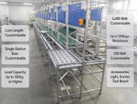 China Aluminum Profile Anti-static Manual Roller Ball Transfer Assembly Line for sale