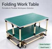 China Reconfigurable ESD Anti-static Lean Tube Workbench, Interlocking Combined Mobile Work Station With Multi-tier Storage Shelves for sale