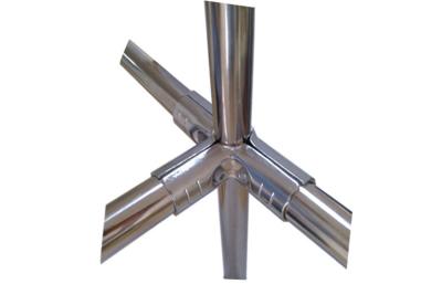 China 90 Degree 3 Way Flexible Metal Chrome Pipe Connectors / Joints for sale
