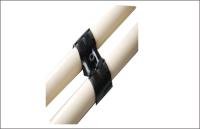 China Parallel Black Metal Joint Fittings for Pipe Racks , Zinc / Nickel / Chrome Plated for sale