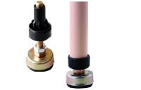 China OD 28mm Flexible Foot Cup Pipe Rack Fittings Jacket For Warehouse Trolley for sale