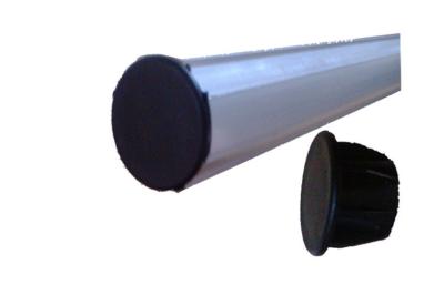 China OD 28mm Male Aluminum Alloy Pipe Rack Fittings Black Top Cap for sale