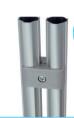 China Aluminum Alloy Sandblasting Parallel Holder Pipe Connector Silver White For Workbench Frame for sale