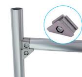 China Die Casting Aluminum Tube Joint 28mm Diameter with Sandblasting Treatment for Pipe Rack Systems for sale