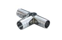 China Chrome Plated 3 Way Metal Pipe Connectors For Assembly Flexible Module Racking System for sale