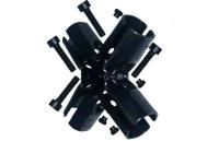 China Steel Plated 5 Way Coated Metal Pipe Joint 2.3mm Thickness For Racking System for sale