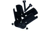 China Black Metal Pipe Joints , T-2.3mm Reusable Black Connector for Pipe and Joint System for sale