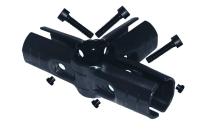 China Four Way Black Metal Pipe Joints / Connectors Wear-resisting for sale