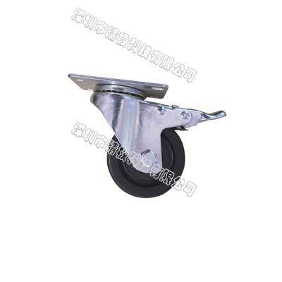 China Anti Static ESD Swivel Caster Wheels Flat Bottom Double Brake for sale
