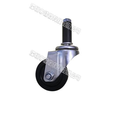 China ESD Swivel Caster Wheels Without Brake 5'' 125x32mm Black Rubber for sale