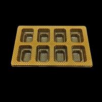 China Gold 8-Cell PET Chocolate Tray Food Grade Packaging for sale