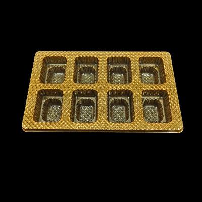 China Gold 8-Cell PET Chocolate Tray Food Grade Packaging for sale