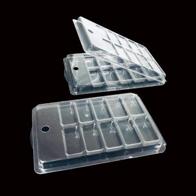 China Custom PET Clamshell Packaging for Nail Art 10 Compartment for sale