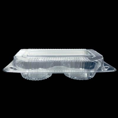 China Custom Food Grade PET Clamshell Egg Tart Packaging 2-Pack for sale