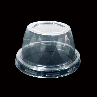 China Custom Diamond PET Plastic Yogurt Cup Lids Food Safe Packaging for sale