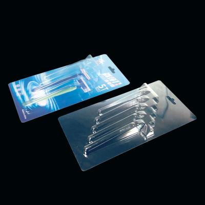 China Custom PET Blister Pack for 5 Razors with Printed Cardboard for sale