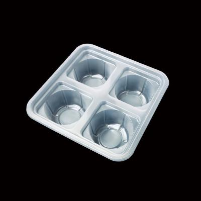 China 4 Compartment Vacuum-Formed PP Food Tray Freezer-Safe Customizable for sale