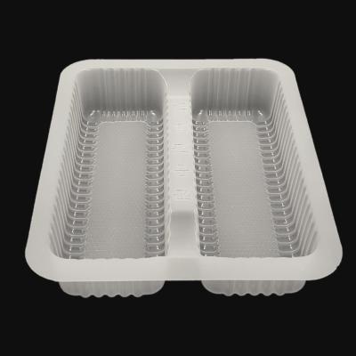 China Customizable 2 Divider PP Tray for Frozen Dumplings Microwave-Safe for sale