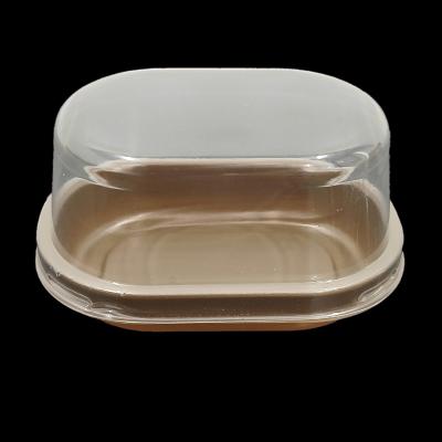 China Customizable Food Grade PP Cheesecake Tray with PET Lid for sale