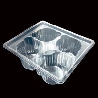 China Custom Size Clear Plastic Cupcake Holder Box with Finger Grip Blister Tray for sale