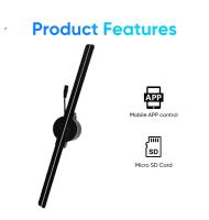China 42cm 224LED LED Display Mini Logo Neon HD Access Turnstile Support Holographic LED Fan Projector Adverting 3D Hologram Fan for sale