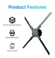 China 65cm 768LED Halloween Hologram Display Fan Projector 4K 3D Hologram Projector With Holograma App Festive Displays for sale