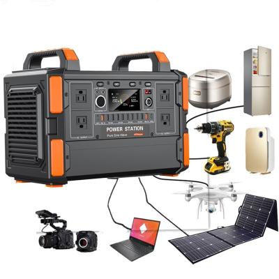 China 2025 Hot Sale 1200W Powerstation LiFePO4 Battery Bank Mobile Portable Power Station 1000W Solar Generator For Home Power Supply for sale