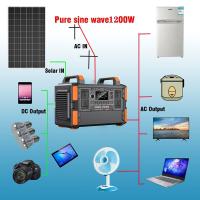 China 2025 Hot Sale 1200W Powerstation LiFePO4 Battery Bank Mobile Portable Power Station 1000W Solar Generator For Home Power Supply for sale
